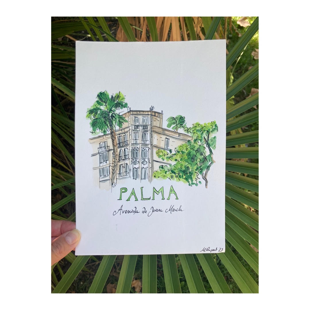 Original drawing of Mallorca, Palma Avenida Joan March – AguaLuz Editions